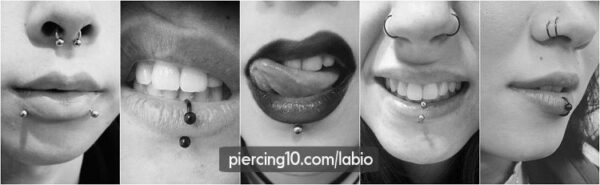 Piercing en el labio - 16 Opciones Incluyendo el Labret